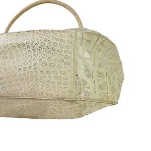 Plinio Visona | Bags | Plinio Visona Cream Silver Genuine Leather ...